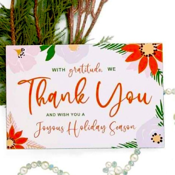 Office | 5 Winter Holiday Thank You Note Cards Xl Perfect To Send In W ...